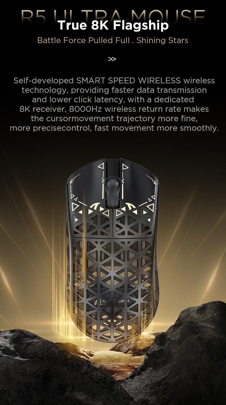 Chuột chơi game siêu không dây ATTACK SHARK R5 Tri-mode Sợi Carbon siêu ...