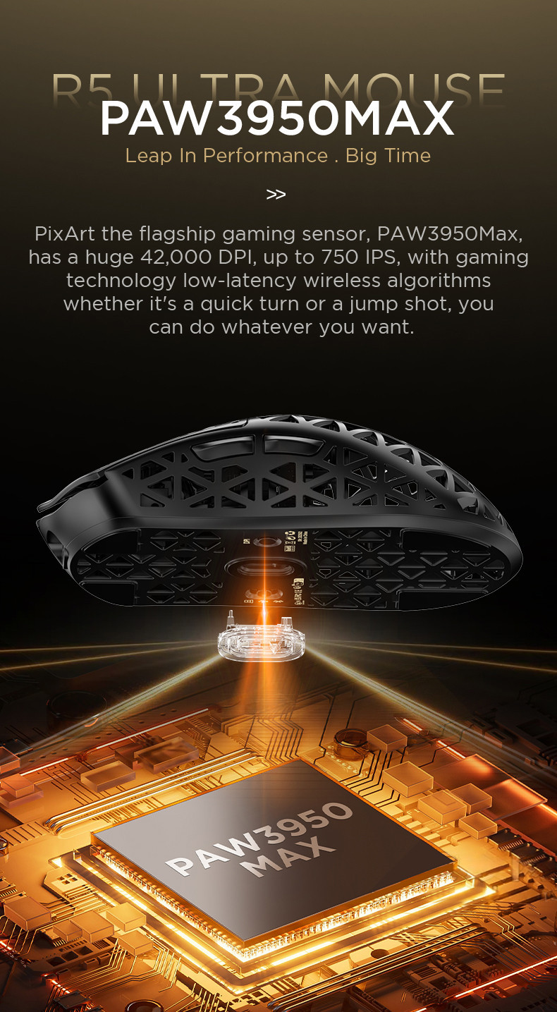 Chuột chơi game siêu không dây ATTACK SHARK R5 Tri-mode Sợi Carbon siêu ...