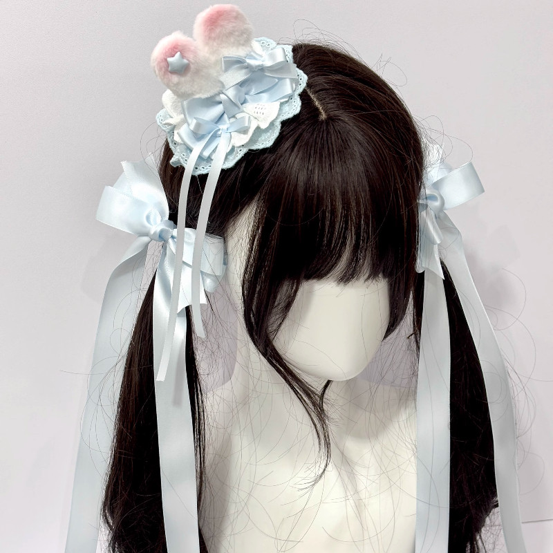 Chính Hãng Gothic Tay Có Thể Làm Việc Tai Thỏ Nơ Ruy Băng Mỏ Vịt Kẹp ...