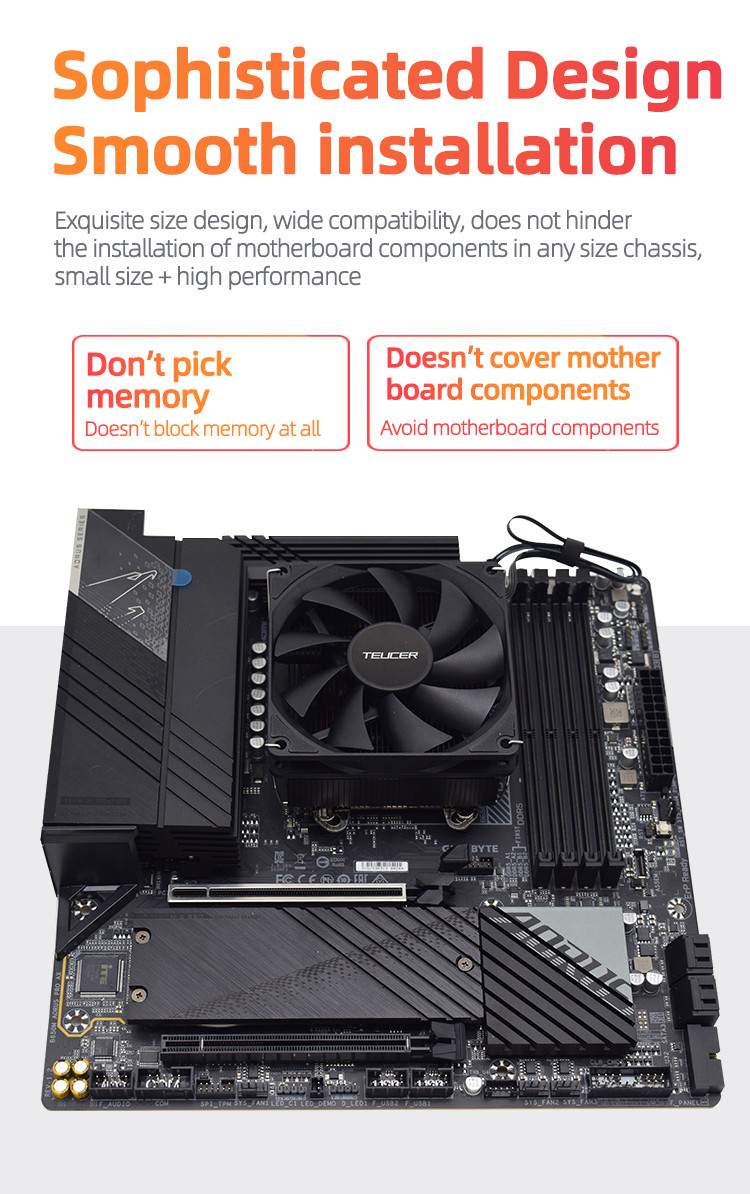 TEUCER UT45 Series CPU Cooler 45mm ITX Case Bộ tản nhiệt làm mát không ...