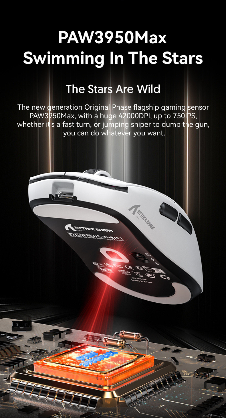 Attack Shark R6 Three Mode Examination Wireless Bluetooth Mute ...