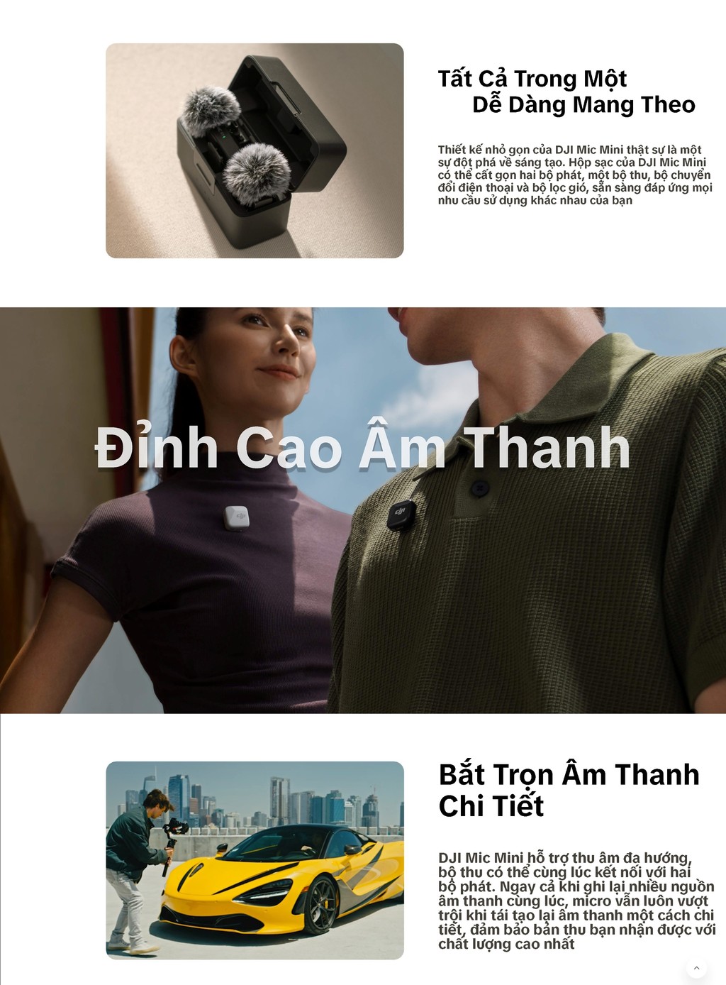 DJI Mic Mini - Bộ Micro Không Dây Chuyên Dụng - Nhỏ Gọn - Khử Ồn 2 Cấp ...