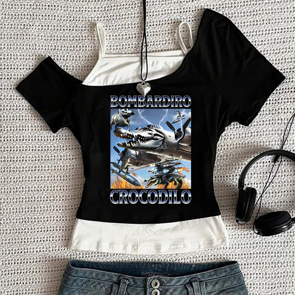 Áo crop top Brainrot của Ý thập niên 2000 babydoll gothic thẩm mỹ y2k ...