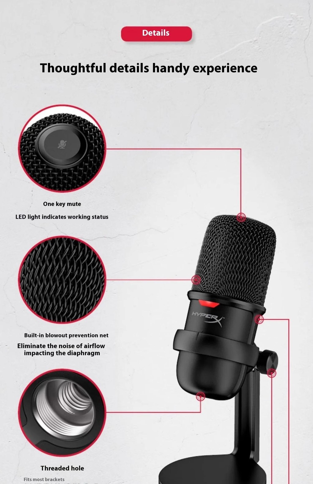 Micro Mini HyperX SoloCast chính hãng USB Phát sóng trực tiếp Bản ghi ...