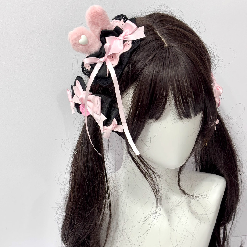 Chính Hãng Gothic Tay Có Thể Làm Việc Tai Thỏ Nơ Ruy Băng Mỏ Vịt Kẹp ...