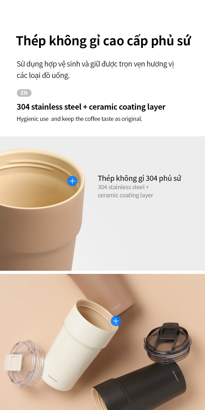 Ly giữ nhiệt LocknLock LHC4357 500ml Metro Cafe Tumbler, Hàng chính ...