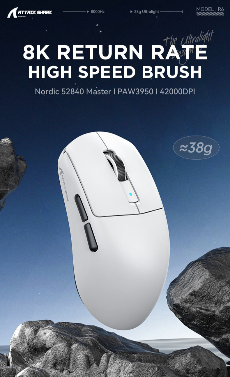 Attack Shark R6 Three Mode Examination Wireless Bluetooth Mute ...