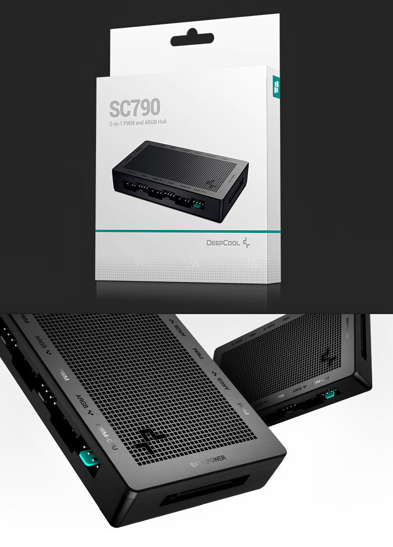 DeepCool SC790 1 đến 6 PWM & ARGB Hub Thu hút từ tính 5V 3pin ARGB Fan ...