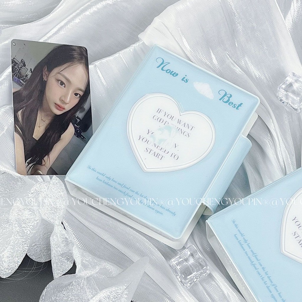 Hộp lưu trữ thẻ một lưới dày bóng INS Blue Cloud Pu, sách lưu trữ xe ...
