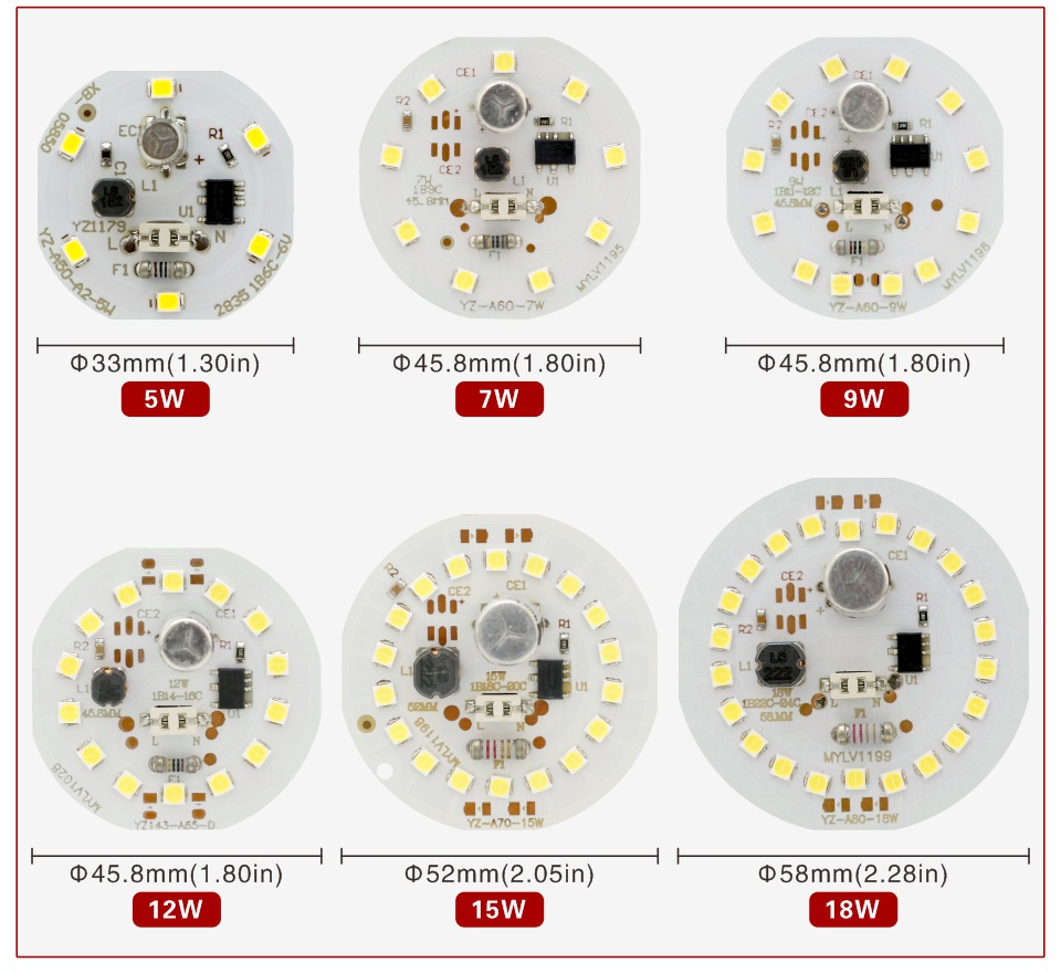 Chip Đèn led Tròn 5w 7w 9w 12w 15w 18w 2835smd ac 220v Chất Lượng Cao | Shopee Việt Nam