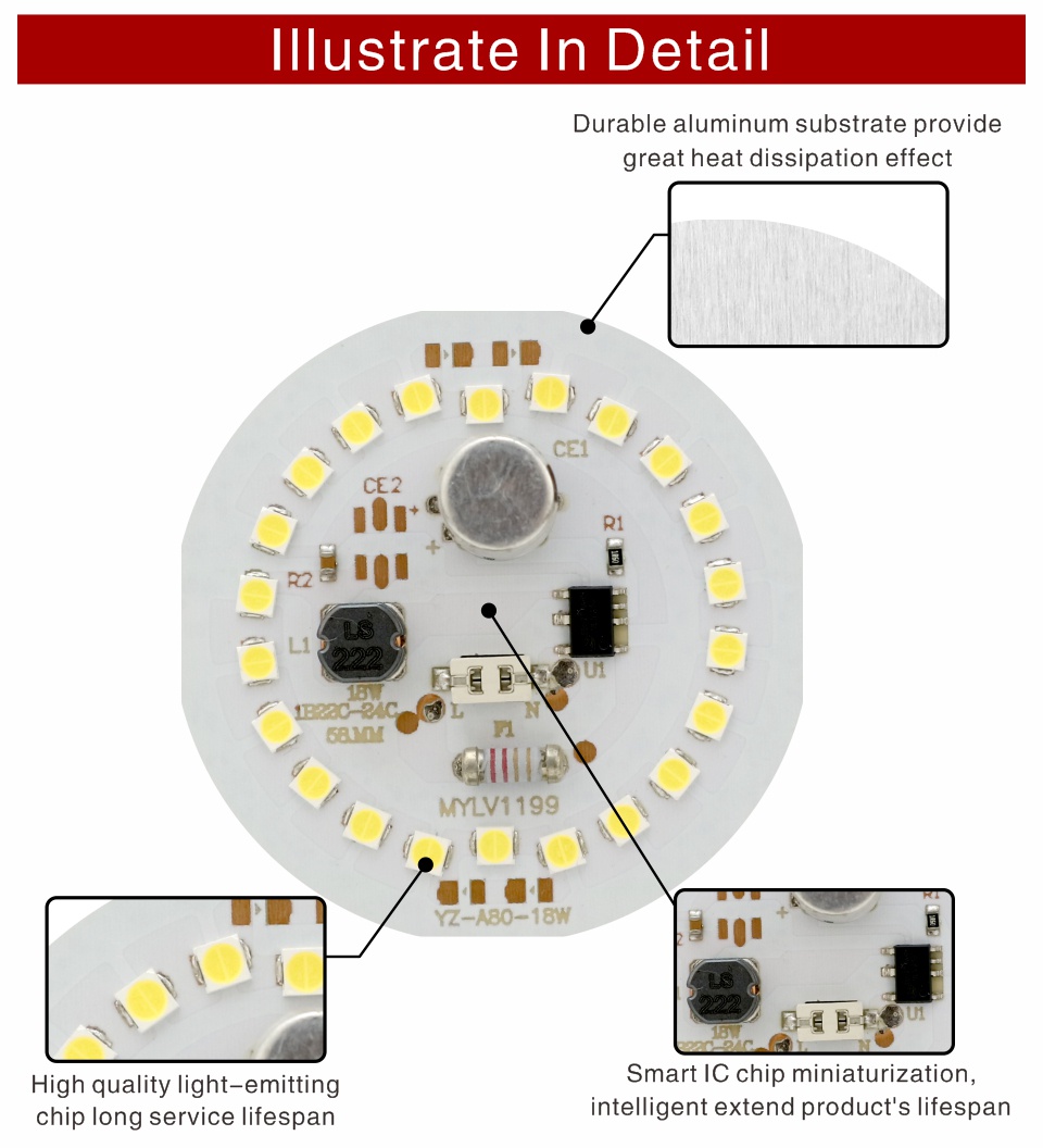 Chip Đèn led Tròn 5w 7w 9w 12w 15w 18w 2835smd ac 220v Chất Lượng Cao | Shopee Việt Nam