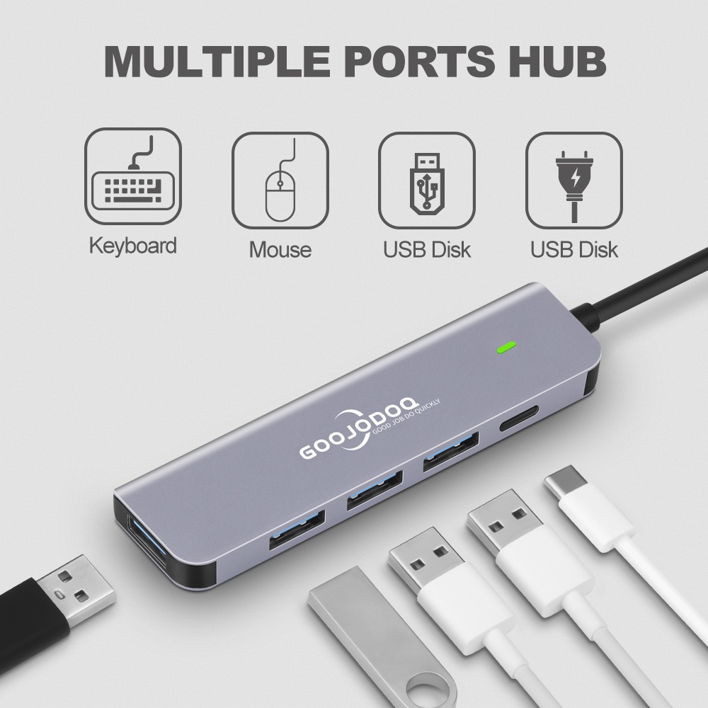 Hub goojodoq USB 3.0 Type C mở rộng cổng PD đầu đọc thẻ thích hợp cho ...