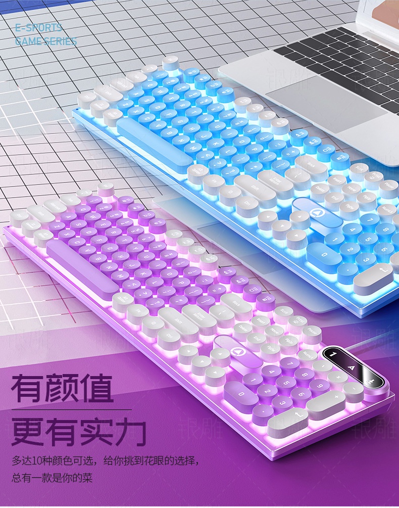 Bàn Phím Cơ Chơi game eagle k600 Có Dây Màu Sắc Dạ Quang Phong Cách punk Độc Đáo Chất Lượng Cao ...