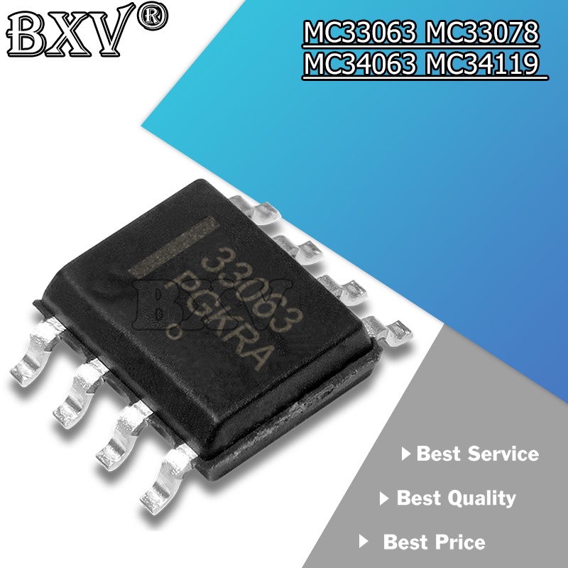 Set 10 Chip IC MC34063A SOP8 MC34063 SOP MC34063ADR MC34063ADR2G MC33063 MC33078 MC34119 34119 ...