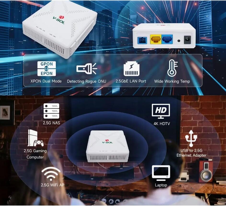 Gậy PON Thay Thế Vsol 2.5G XPON ONT Vsol EPON GPON ONU Với Pppoe 2.5G | Shopee Việt Nam