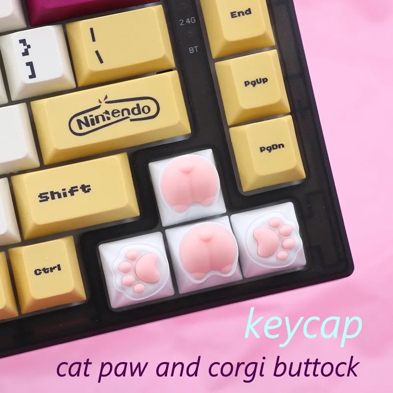 Hoạt Hình Dễ Thương Chân Mèo Corgi Mông Keycap Cho Bàn Phím Cơ ABS Động ...