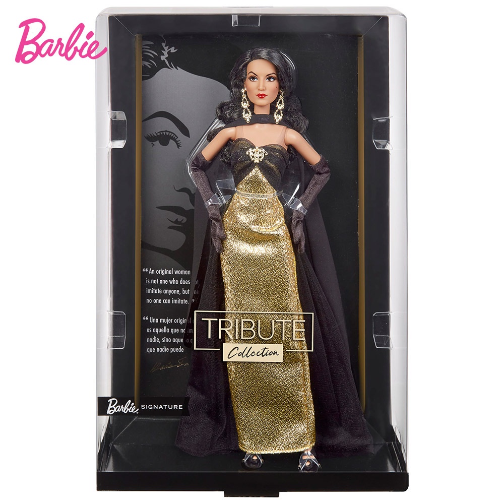 Original Barbie Collector Doll María Félix in Glimmering Gold Gown ...