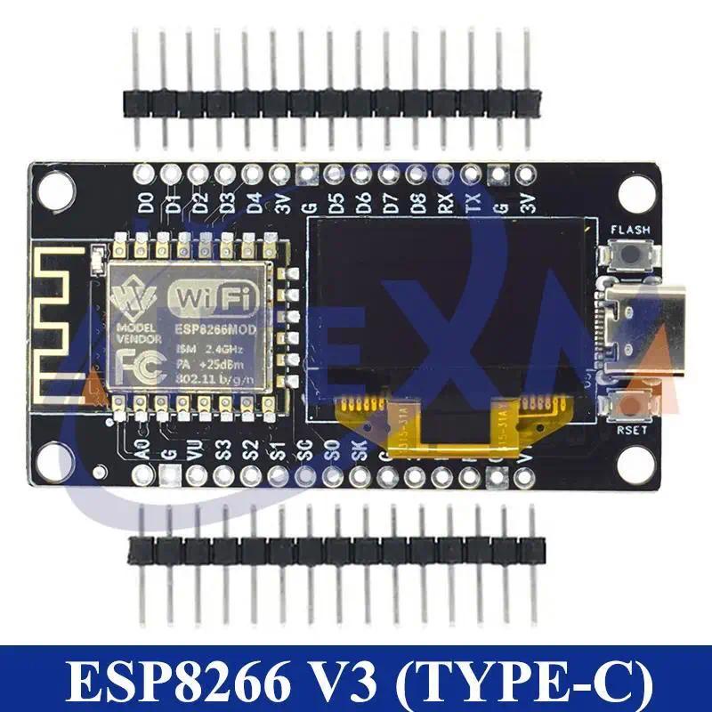 Bản Mạch Phát Triển nodemcu esp8266 v3 Màn Hình Led 0.96 inch ch340 esp ...
