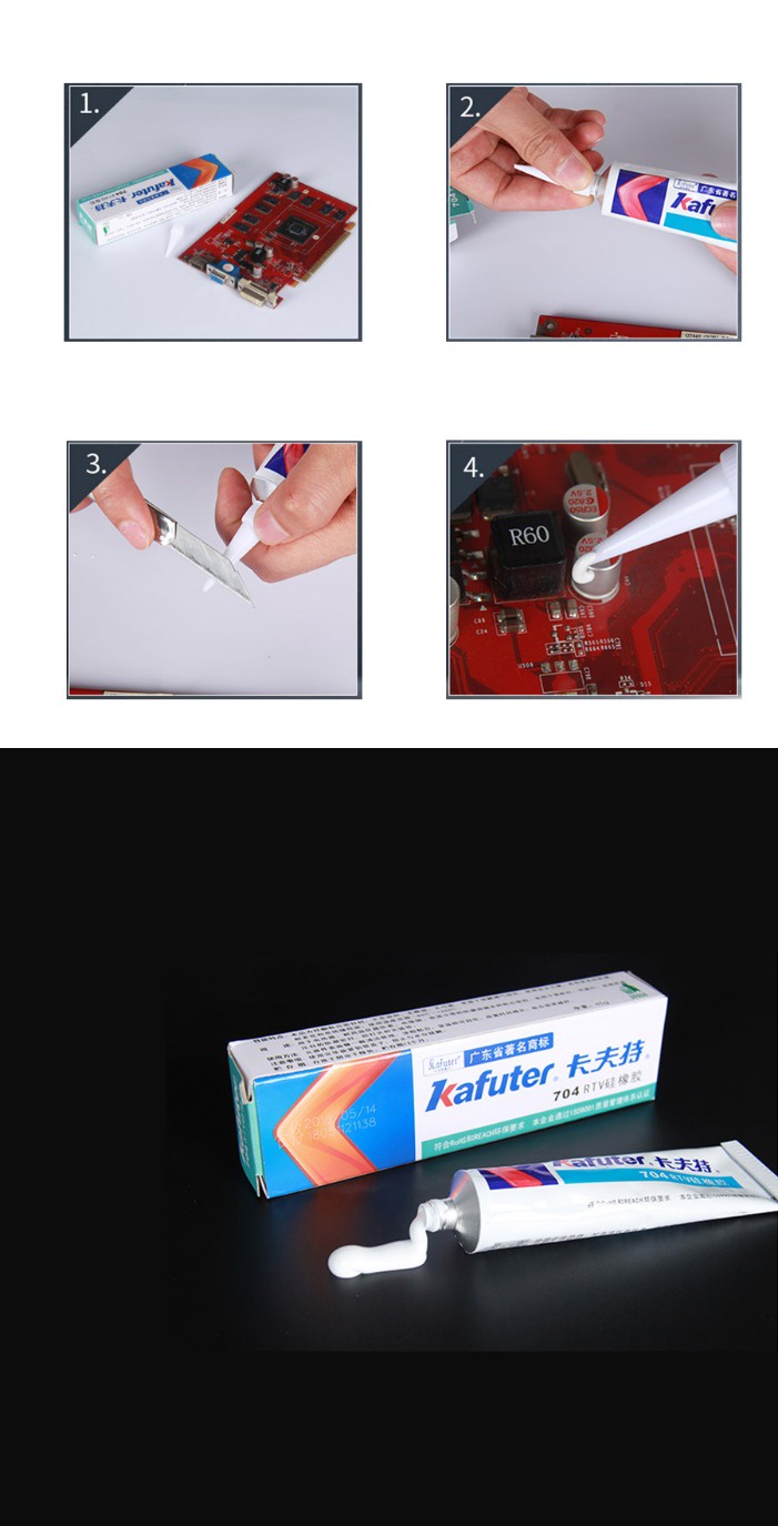 Kafuter Chất kết dính công nghiệp Silicone K-704 Trắng , K-704B Đen , K ...