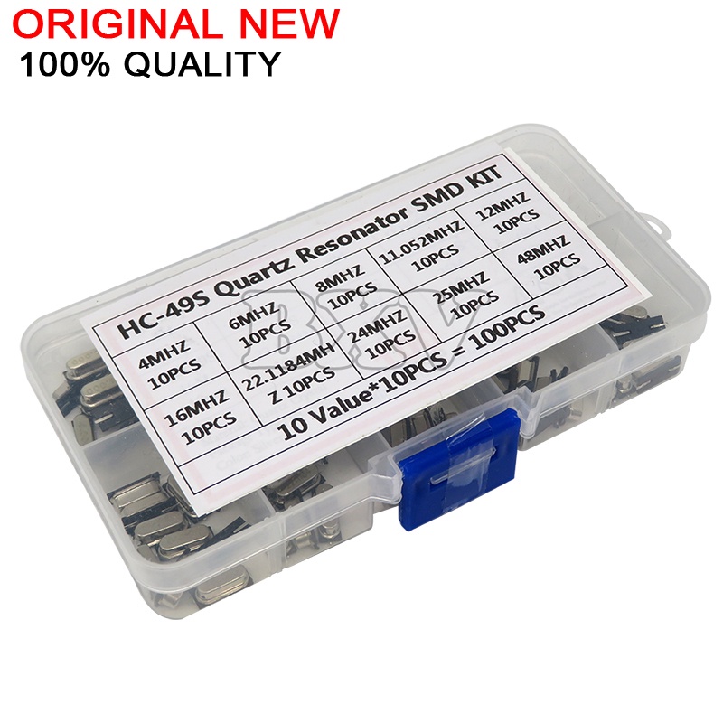 Bộ 10 Phụ Kiện Đá Thạch Anh hc-49s 4mhz 6mhz 8mhz 12mhz 16mhz 24mhz 25mhz 48mhz 2pin Tự Làm ...