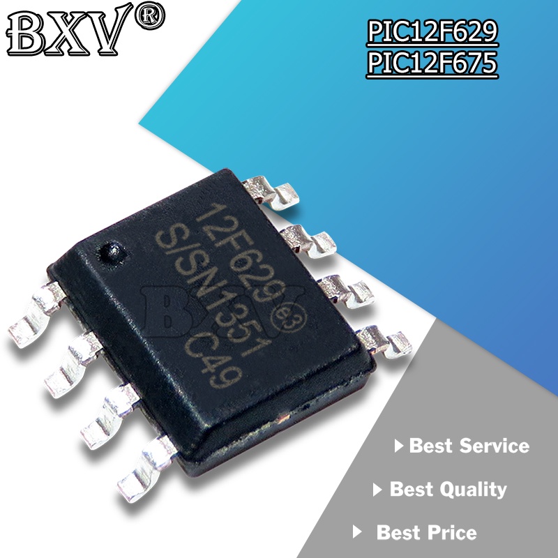 Bộ 5 Linh Kiện Điện Tử pic12f675-i / sn pic12f675 12f675-i / sn pic12f629-i / sn 12f629 sop ...