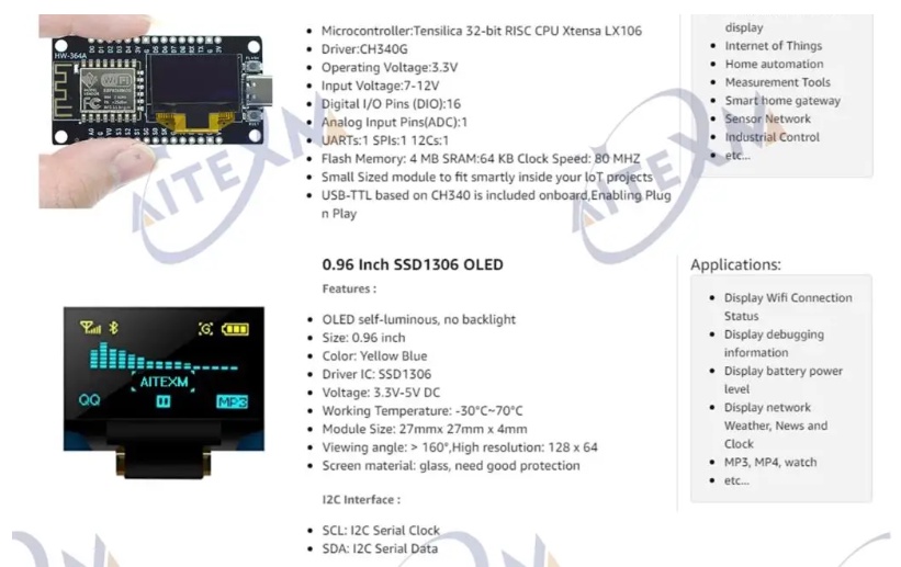 Bản Mạch Phát Triển nodemcu esp8266 v3 Màn Hình Led 0.96 inch ch340 esp ...