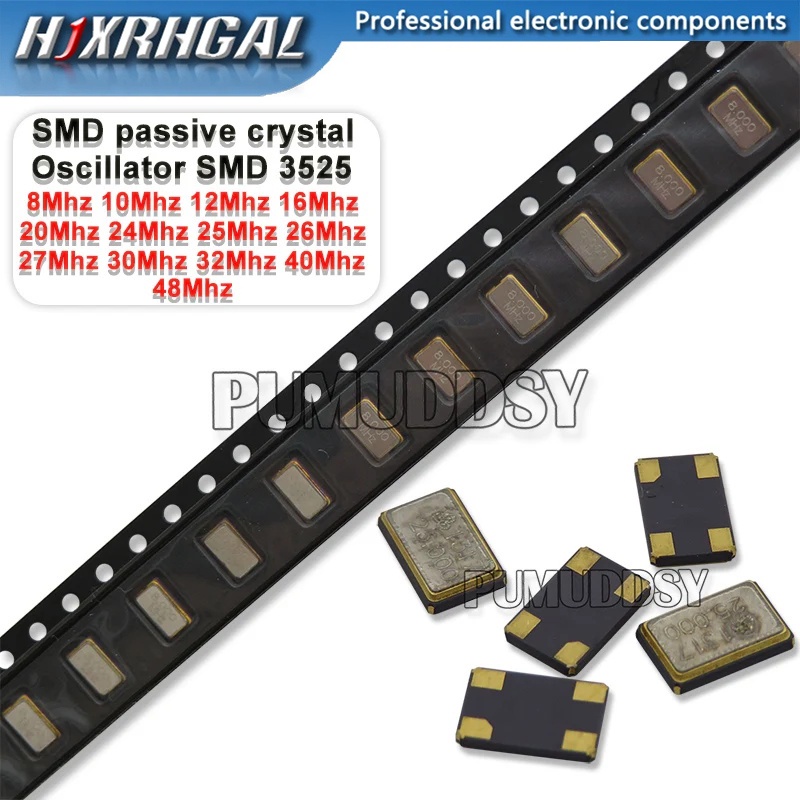 Set 10 Đá Thạch Anh smd 3225 8mhz 10mhz 12mhz 16mhz 20mhz 24mhz 26mhz 30mhz 32mhz 40mhz 48mhz 8 ...