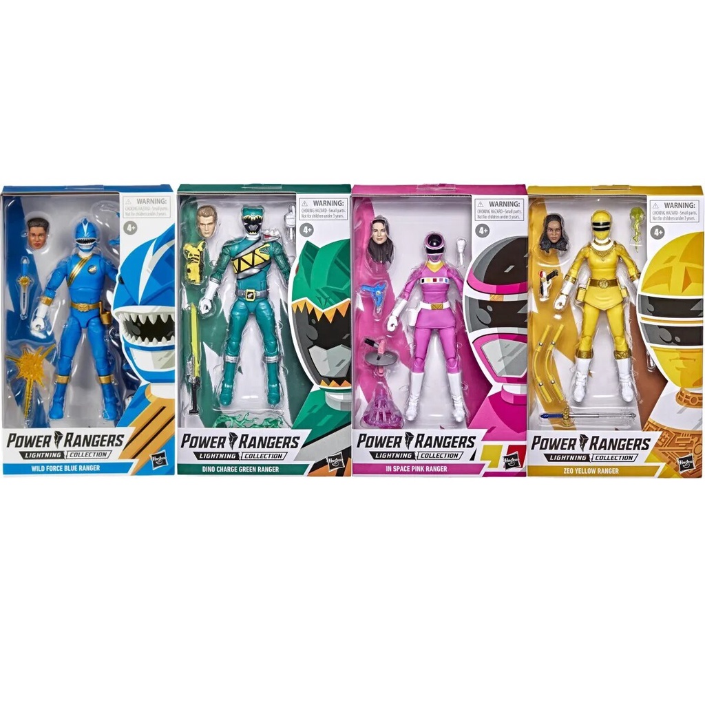 Power Rangers Lightning Zeo Yellow Ranger Pink Ranger Dino Charge Green ...