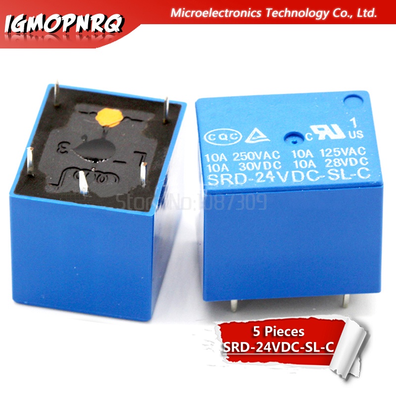 Bộ 5 Rơ Le srd-24vdc-sl-c srd-24vdc-sl srd-24vdc srd-24v 5Pin 24v dc ...