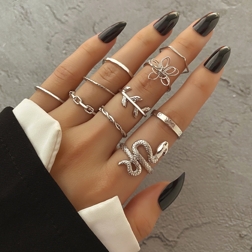 Nhẫn hướng dương hình con rắn xoắn thời trang Bộ 10 món | Shopee Việt Nam