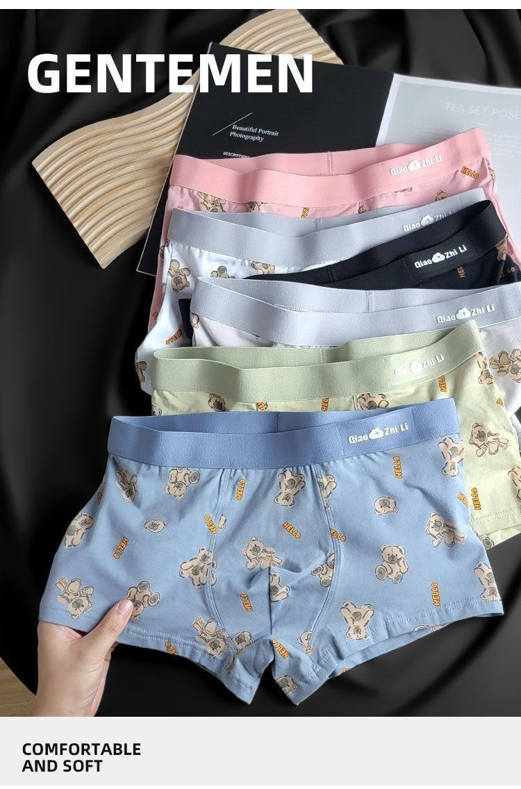 Kingdafa Nam Boxer Cotton Nam Quần Lót Hoạt Hình Gấu Thiết Kế Quần Lót ...