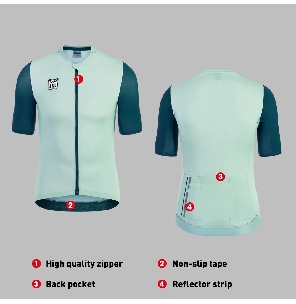 Santic Nam Đi Xe Đạp Jersey Thoáng Khí Chống Tia UV UPF 50 + Áo Xe Đạp Tay Ngắn Áo Sơ Mi Xe Đạp ...