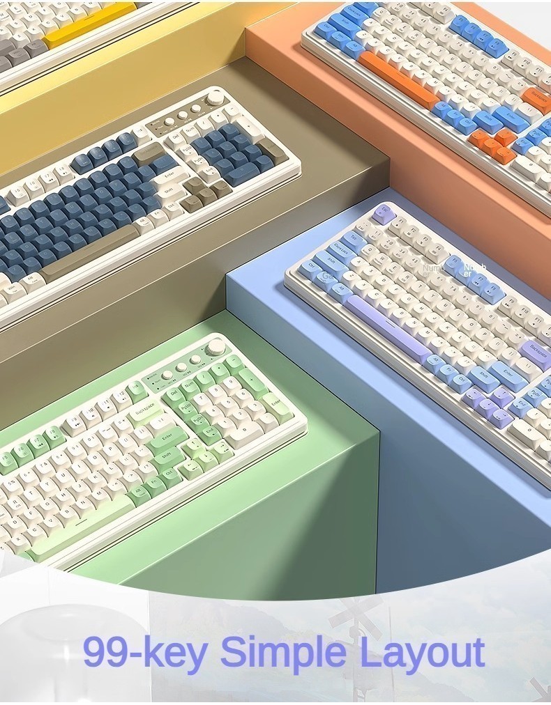 Aula S99 RGB Wireless 2.4G Bluetooth Bàn phím ba chế độ có thể sạc lại ...