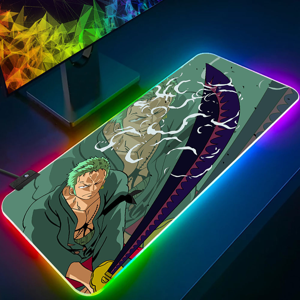 One Piece Zoro RGB Pc Gamer Bàn Phím Chuột Miếng Lót Mousepad LED Phát ...