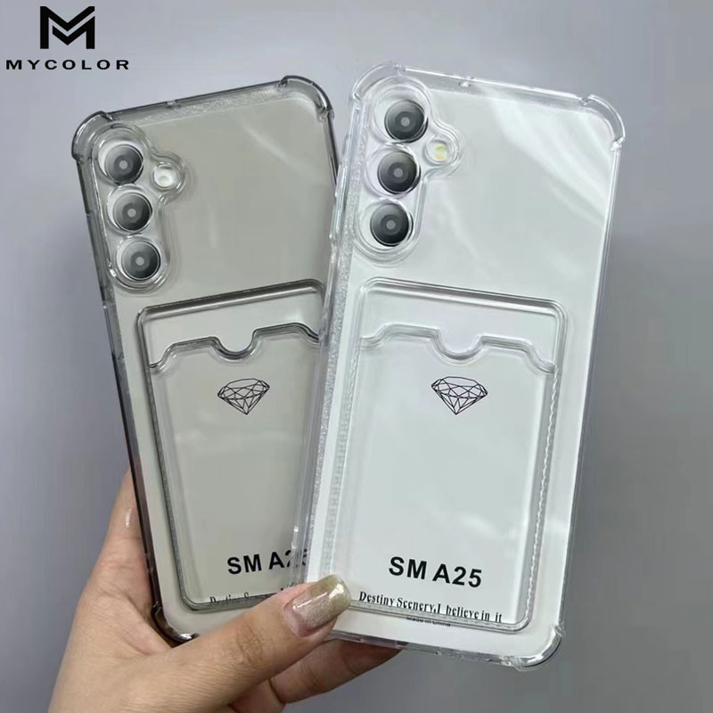 Ốp điện thoại bằng silicon có ngăn đựng thẻ cho Samsung ss Galaxy A56 A36 A26 A16 A15 A14 A06 ...