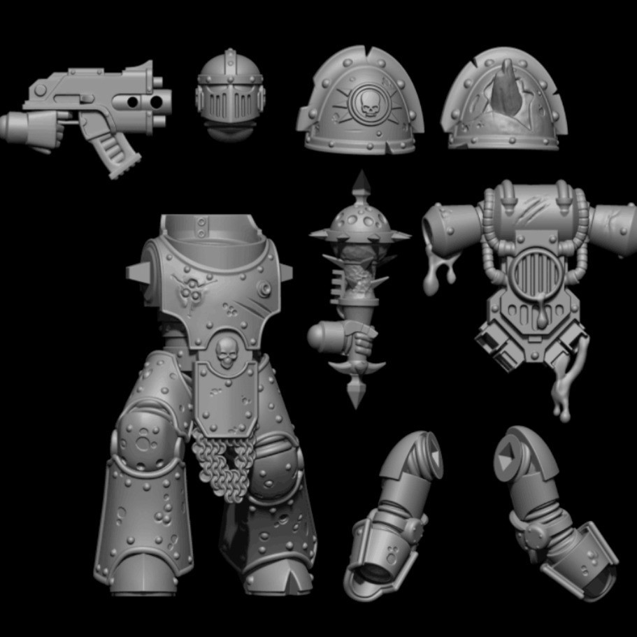 [Warhammer] Warhammer Three Party New 3 Power Armor Death Guard Style 3 ...
