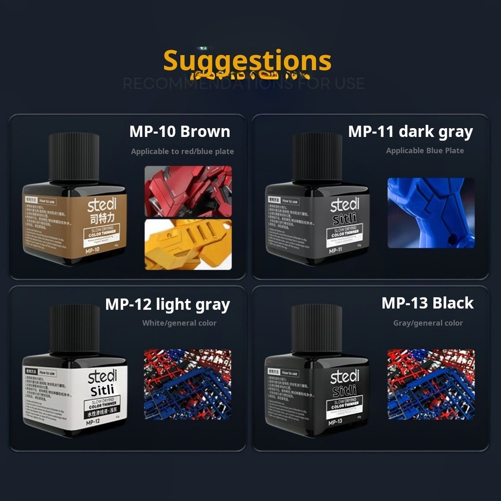 Stedi MP-10 ~ MP-13 40g Bảng Điều Khiển Dòng Sơn Mô Hình Thời Tiết Màu Sắc Cho Gunpla GK DIY Mô ...