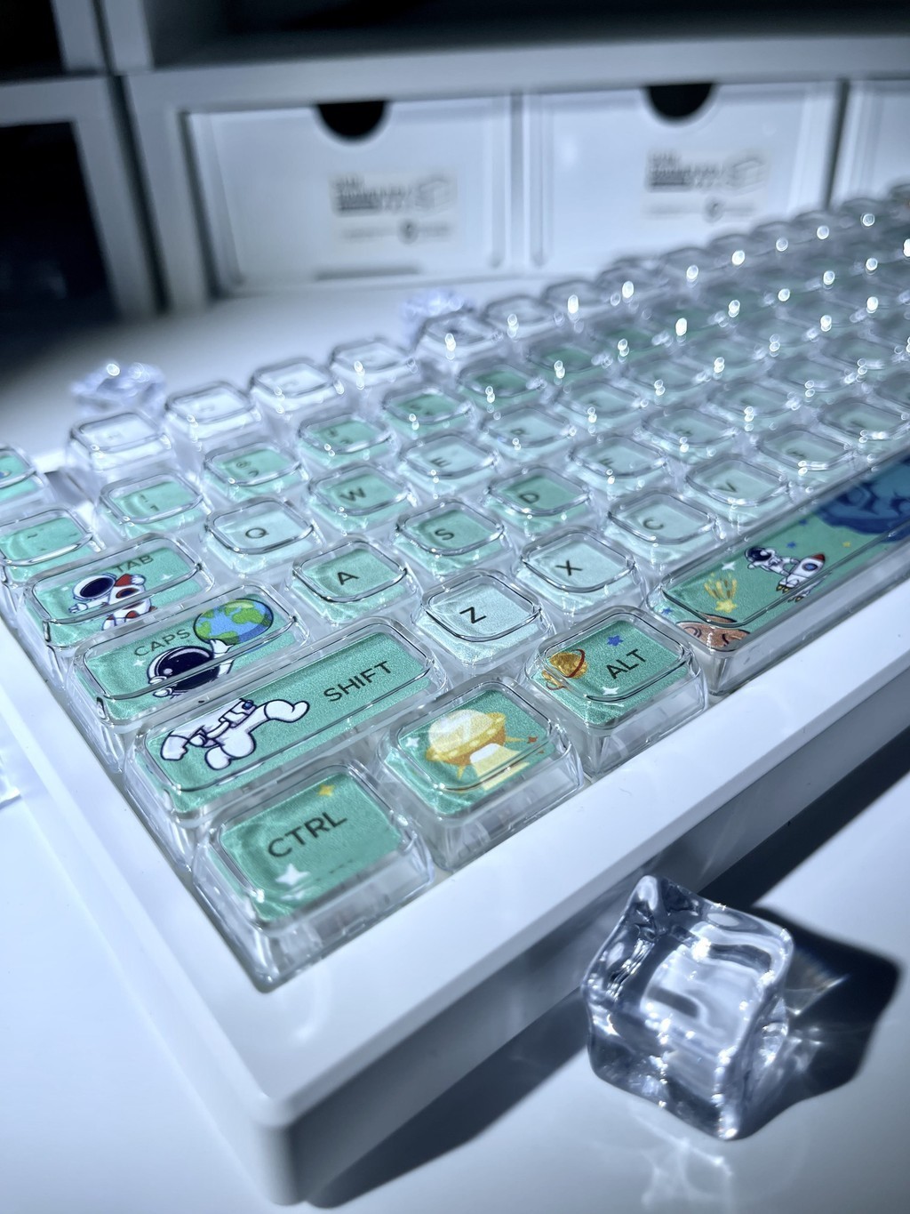 Future Era Xanh Hoàn Toàn Trong Suốt Pha Lê Keycaps 122 Bộ Nhỏ Hoàn ...