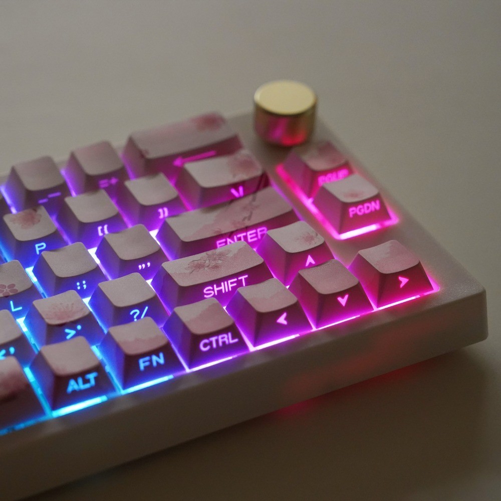 Sakura Keycap Shine Through Bên Chữ Keycap Màu Hồng Cherry Profile127 ...