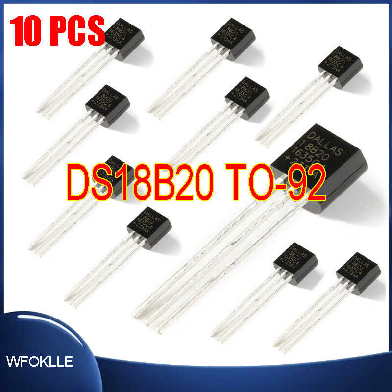 18B20 10PCS DS18B20 TO-92 1 dây cảm biến nhiệt độ kỹ thuật số IC | Shopee Việt Nam