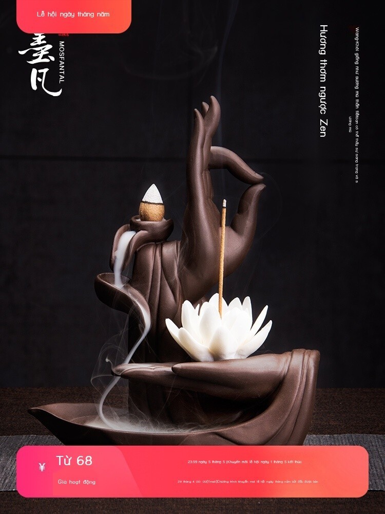 HOT- [ Ảnh thật ] Mofan Cát Tím Gốm Chảy Ngược Lư Hương Văn Phòng Gỗ ...