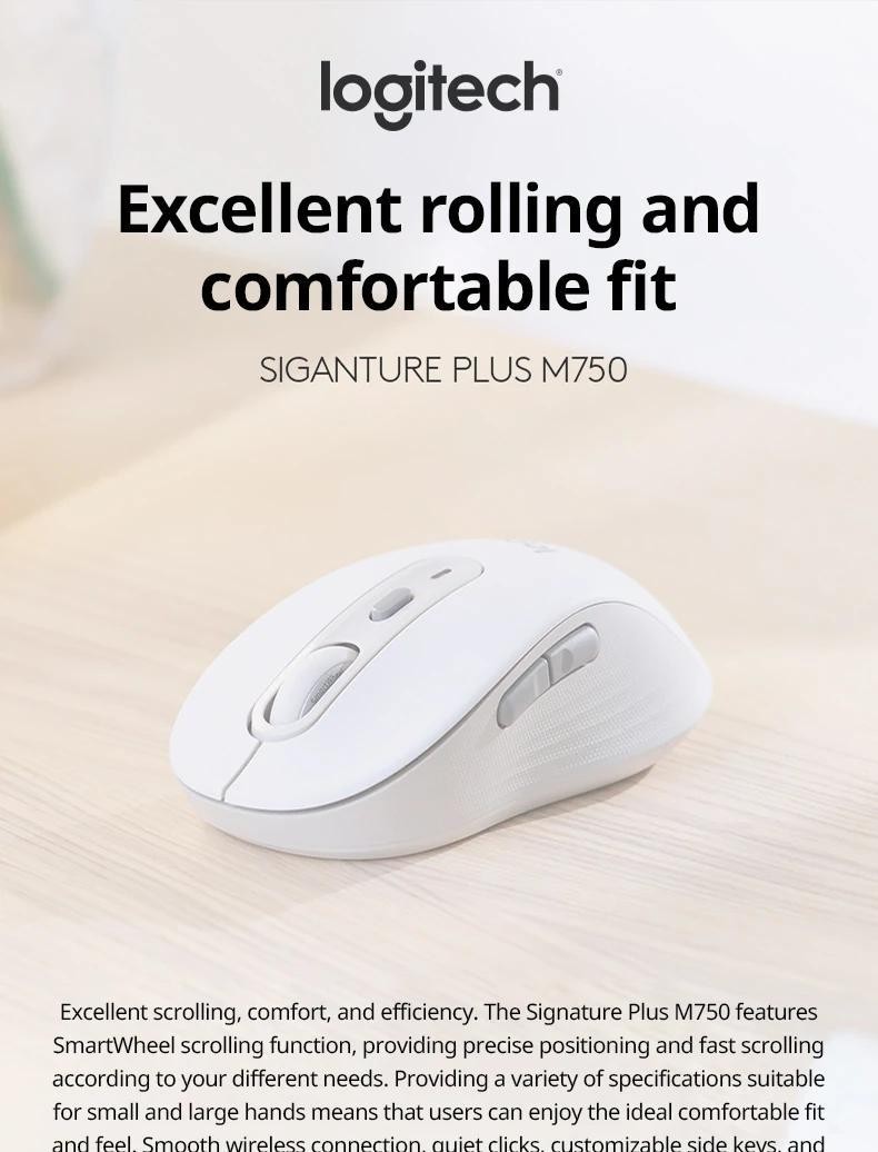 Chuột không dây Logitech Signature Plus M750 2.4Ghz Chuột USB không dây ...