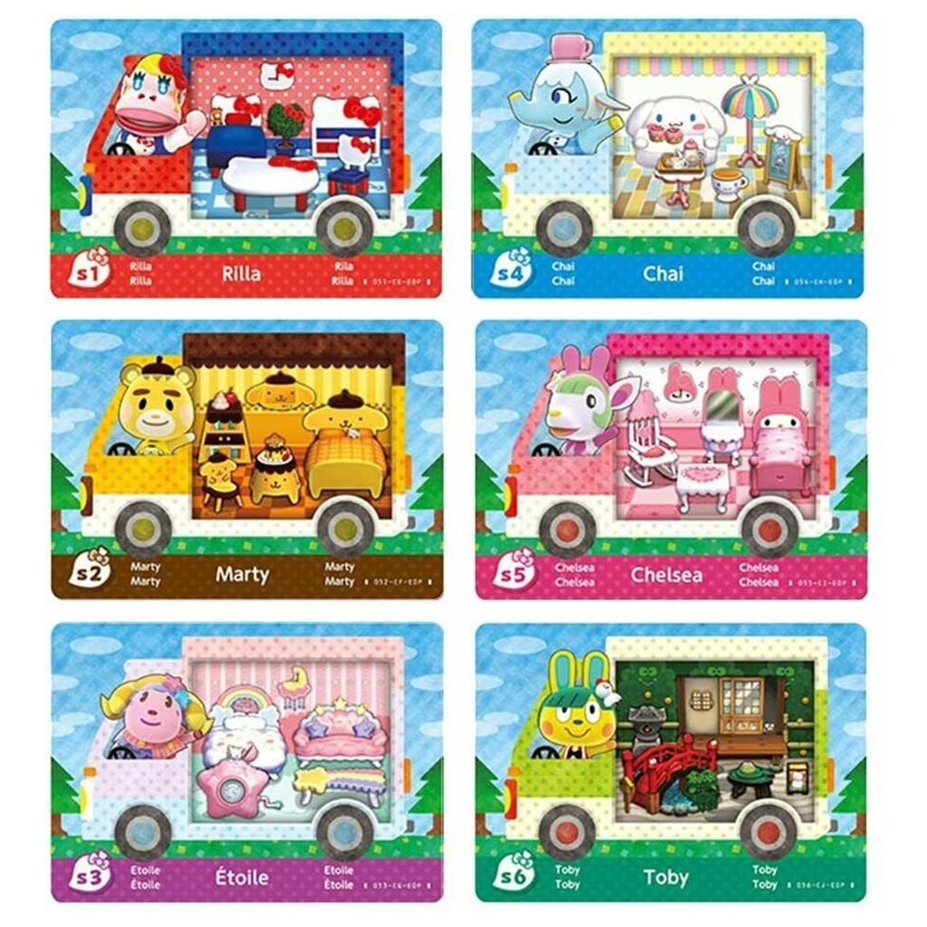[Anna] 6 Gói / bộ Thẻ Animal Crossing Sanrio Nfc Amiibo Toby Chai Marty ...