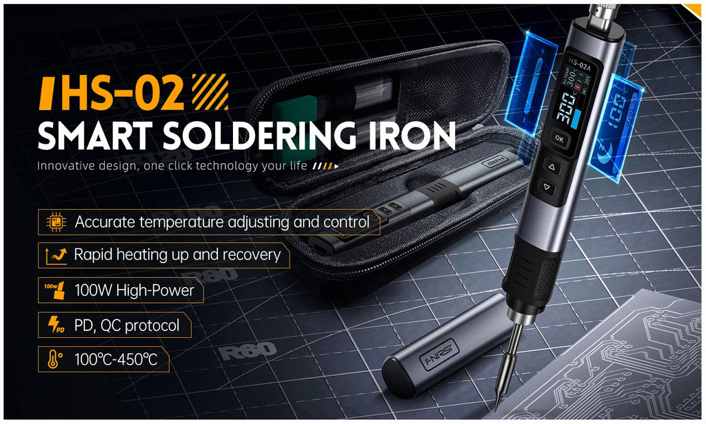 FNIRSI HS-02 Trạm hàn thông minh 100W Sắt hàn điện có thể điều chỉnh ...