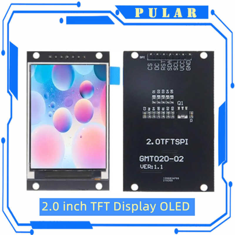 Màn TFT 2.0 inch OLED Drive IC ST7789V 240RGBx320 Dot Trận hình SPI Giao diện PLR cho Arduio ...
