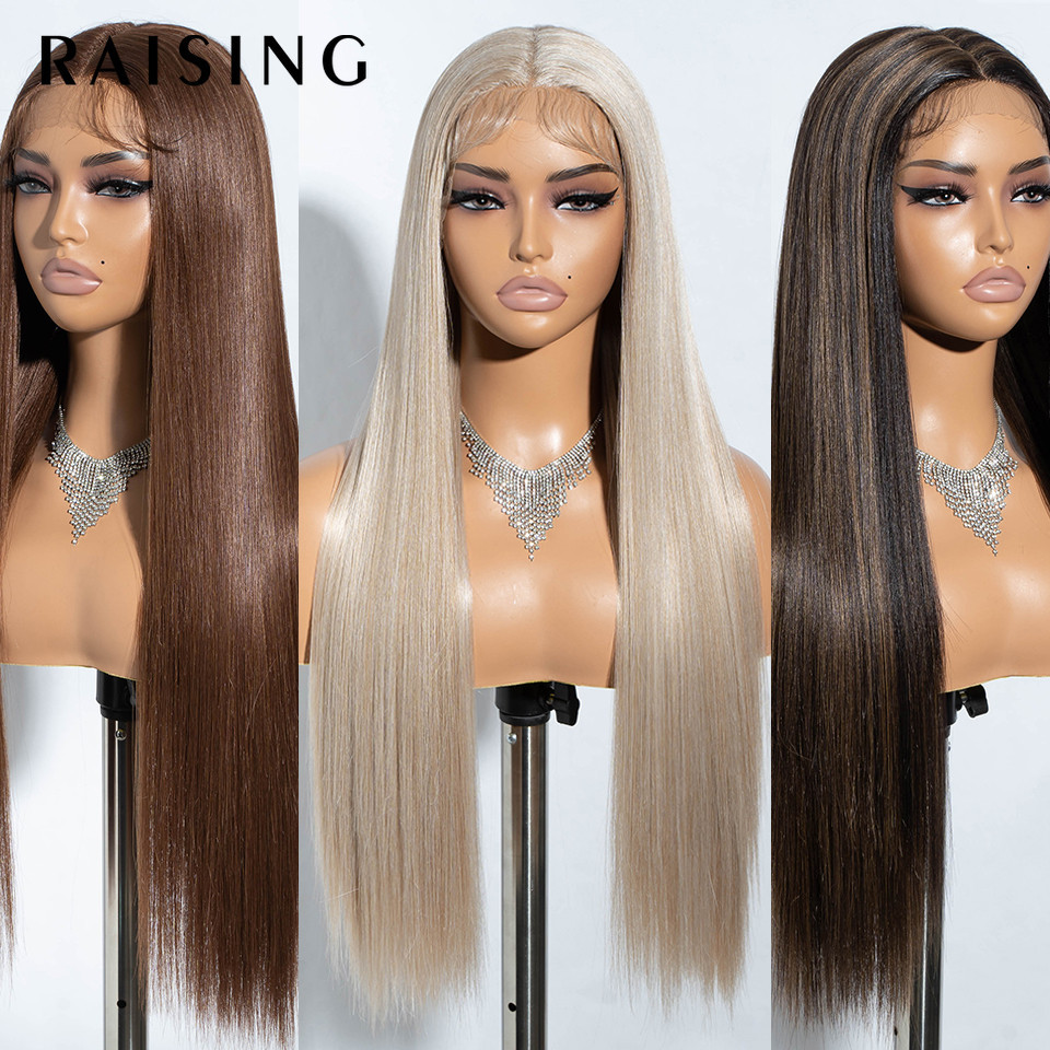 Raising Dài Thẳng Tổng Hợp Ren Phía Trước Tóc Giả Dành Cho Nữ 30 Inch ...