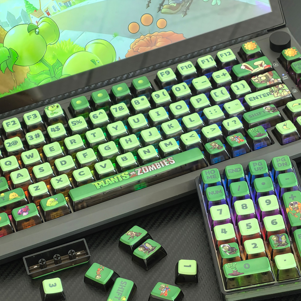 Thực vật vs. Zombies Keycap Truyền ánh sáng bốn mặt ASA Profile PBT Dye ...