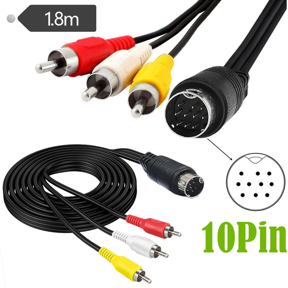 Cáp s-video mini 10 PIN DIN đến 3 Cáp RCA Cáp AV Terminal 10pin đến ...