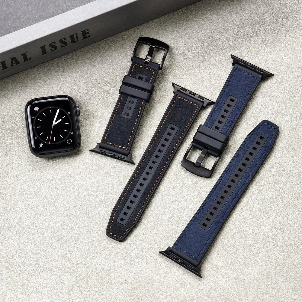 Dây đeo silicon + da tương thích cho Apple Watch Ultra 3 2 1 49mm 46MM ...