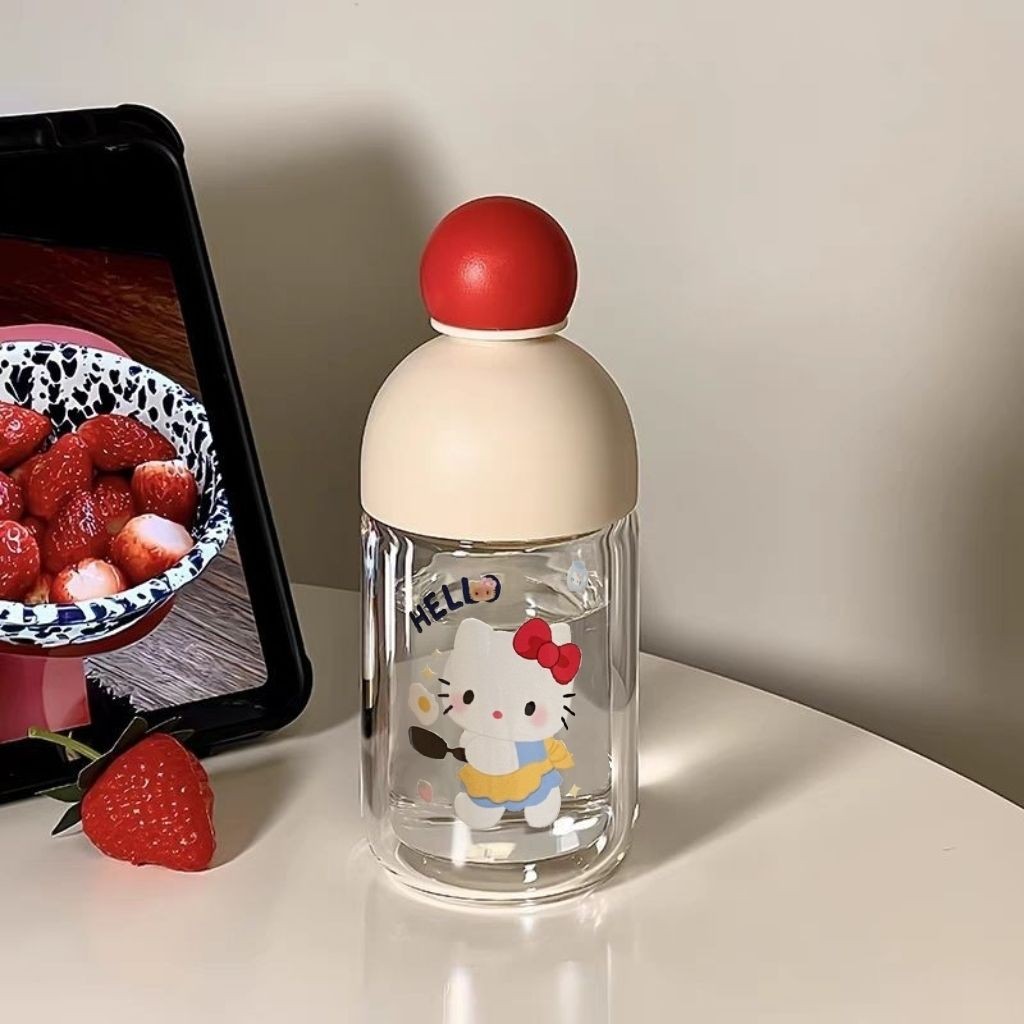 Cốc Nước Thủy Tinh Hello Kitty Cao Borosilicate Chịu Nhiệt Độ Cao Bé ...